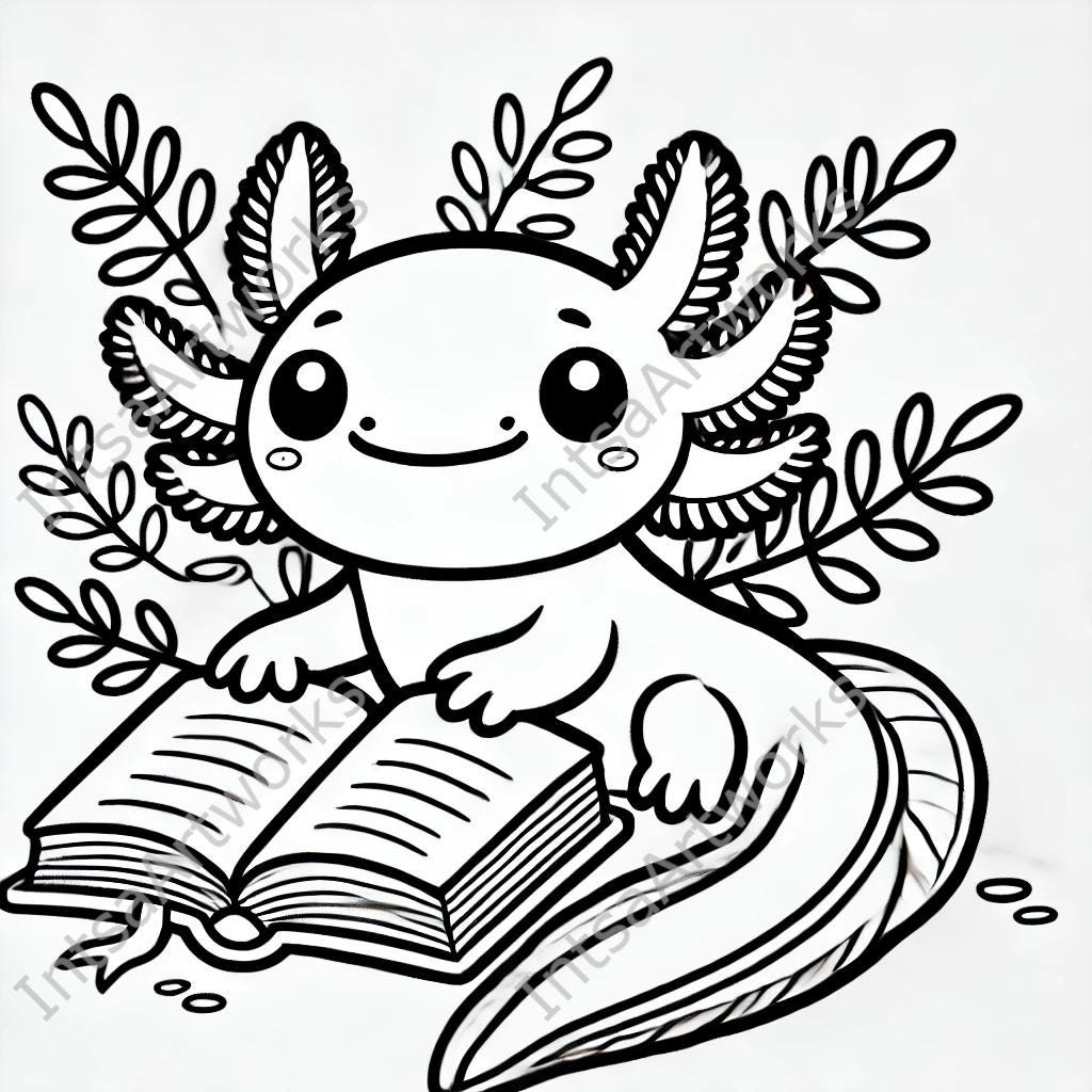 Axolotl Coloring Pages 10 Cute Printable Designs for Kids and Adults ...