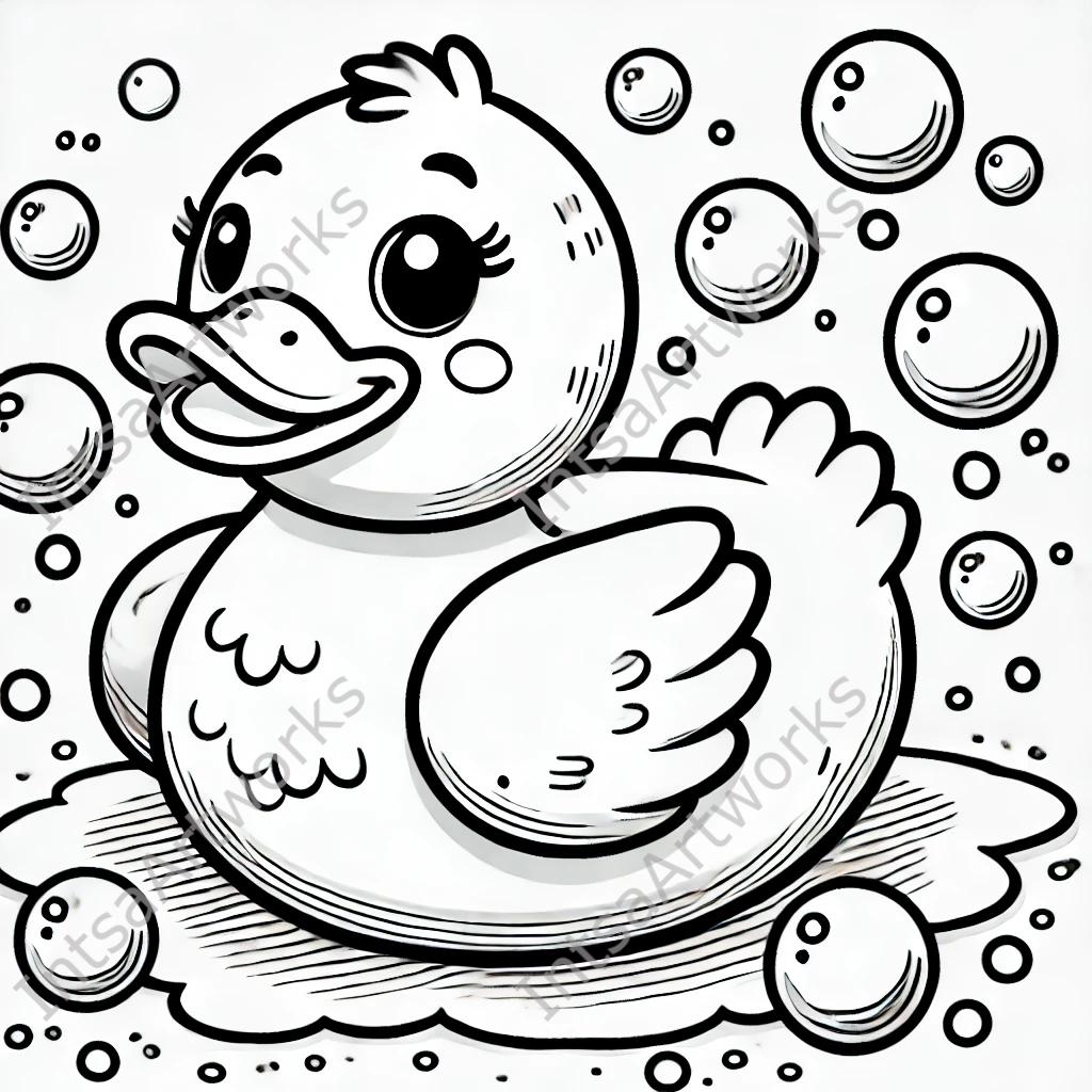 Whimsical Rubber Duck Coloring Pages – Kid-friendly Printable Bundle ...