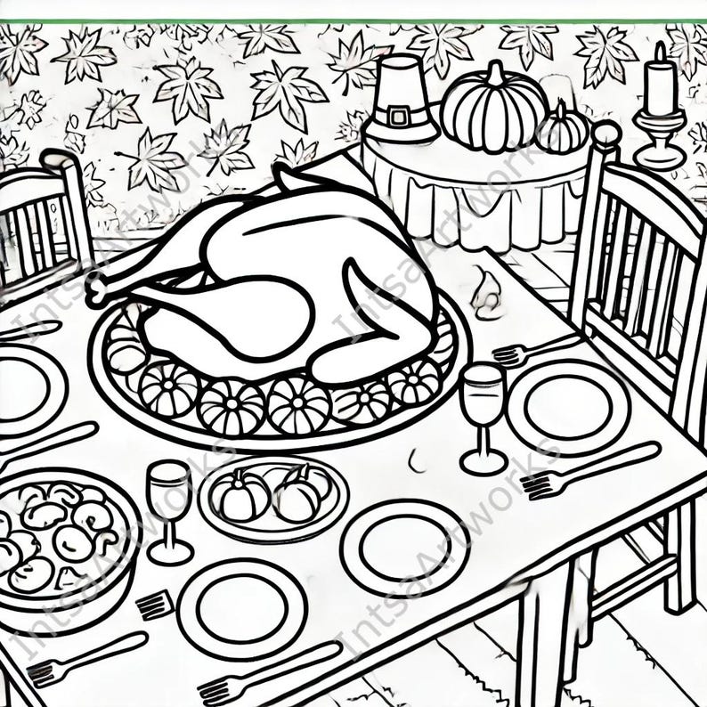 Thanksgiving Coloring Pages – 10 Fun & Festive Designs for Kids - Etsy