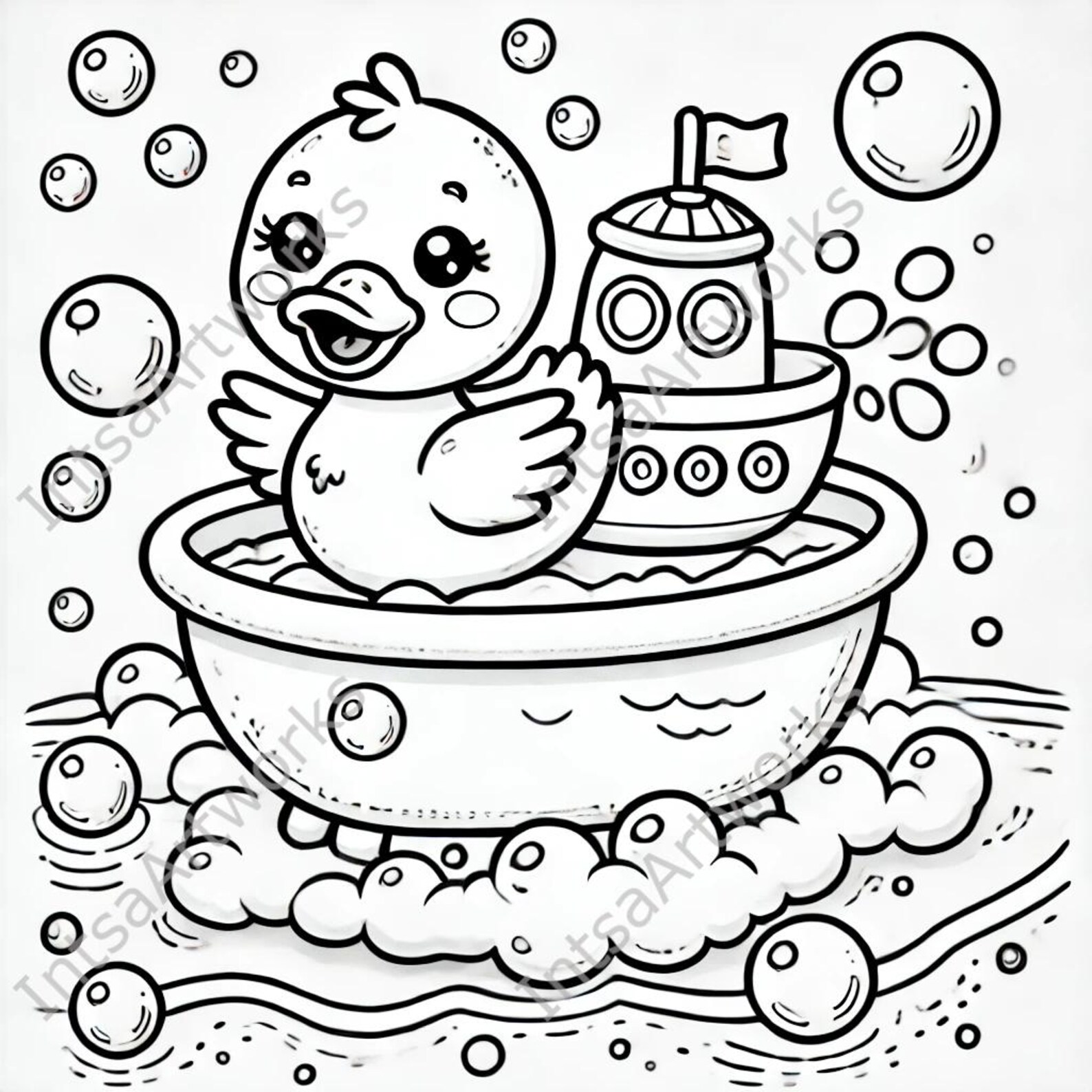 Whimsical Rubber Duck Coloring Pages – Kid-friendly Printable Bundle ...