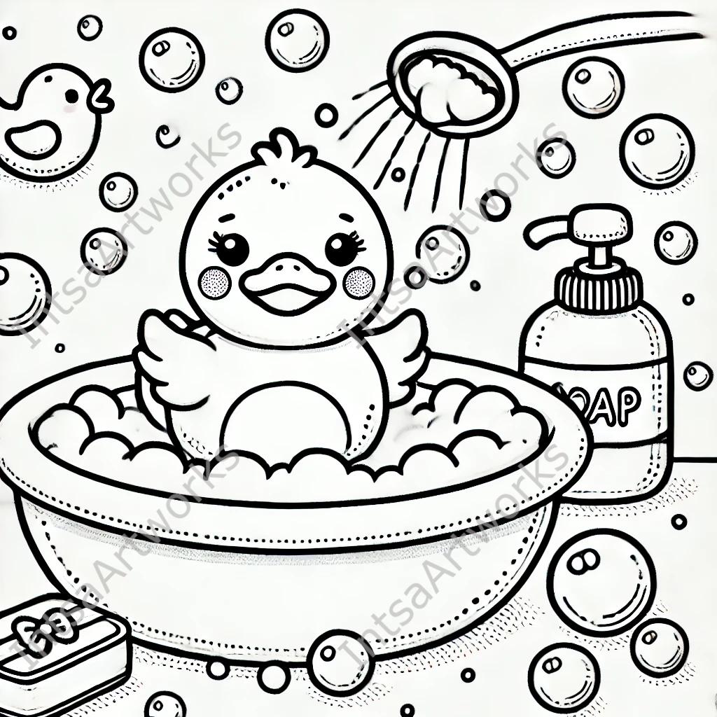 Whimsical Rubber Duck Coloring Pages – Kid-friendly Printable Bundle ...