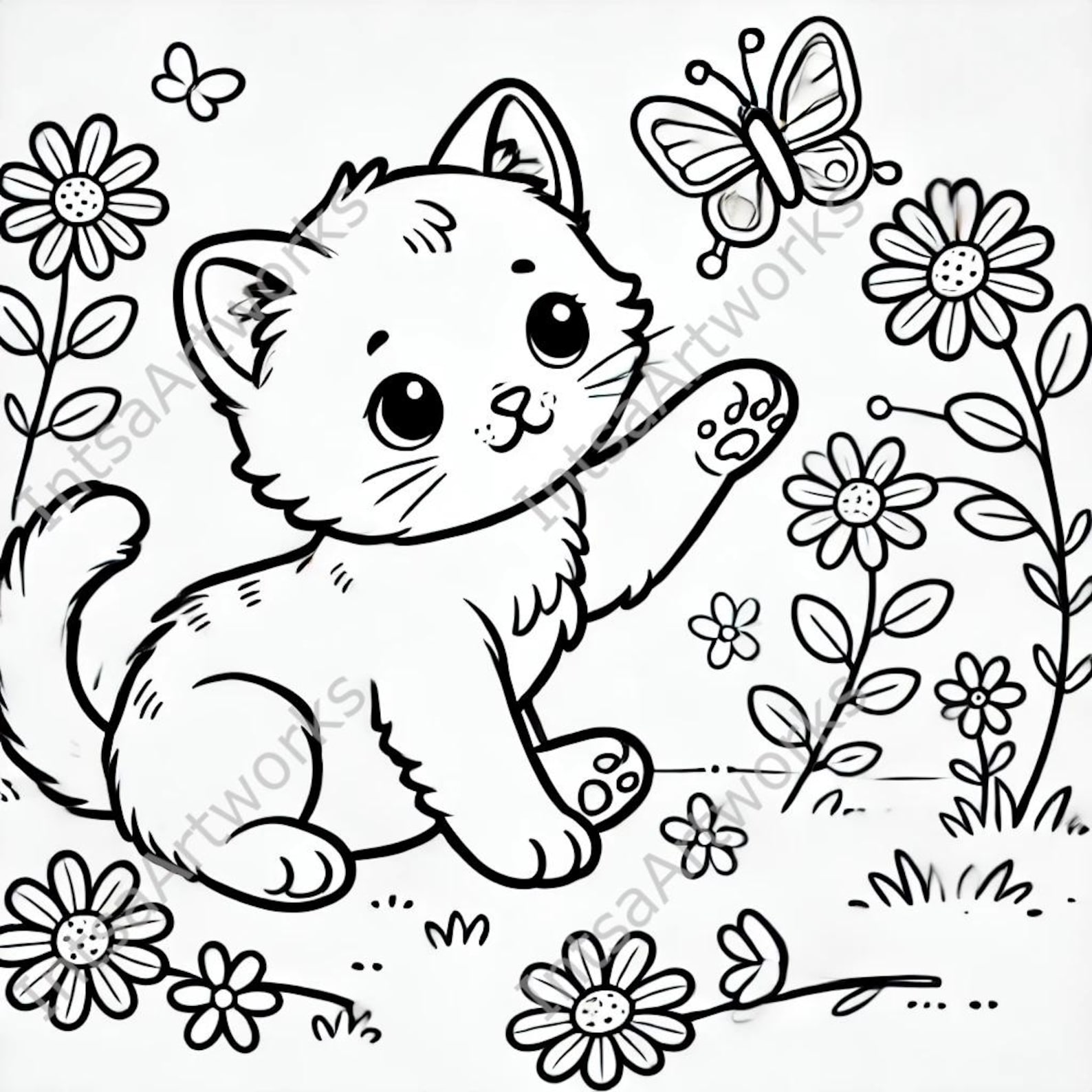 10 Cute Kitten Coloring Pages – Perfect for Kids and Cat Lovers - Etsy