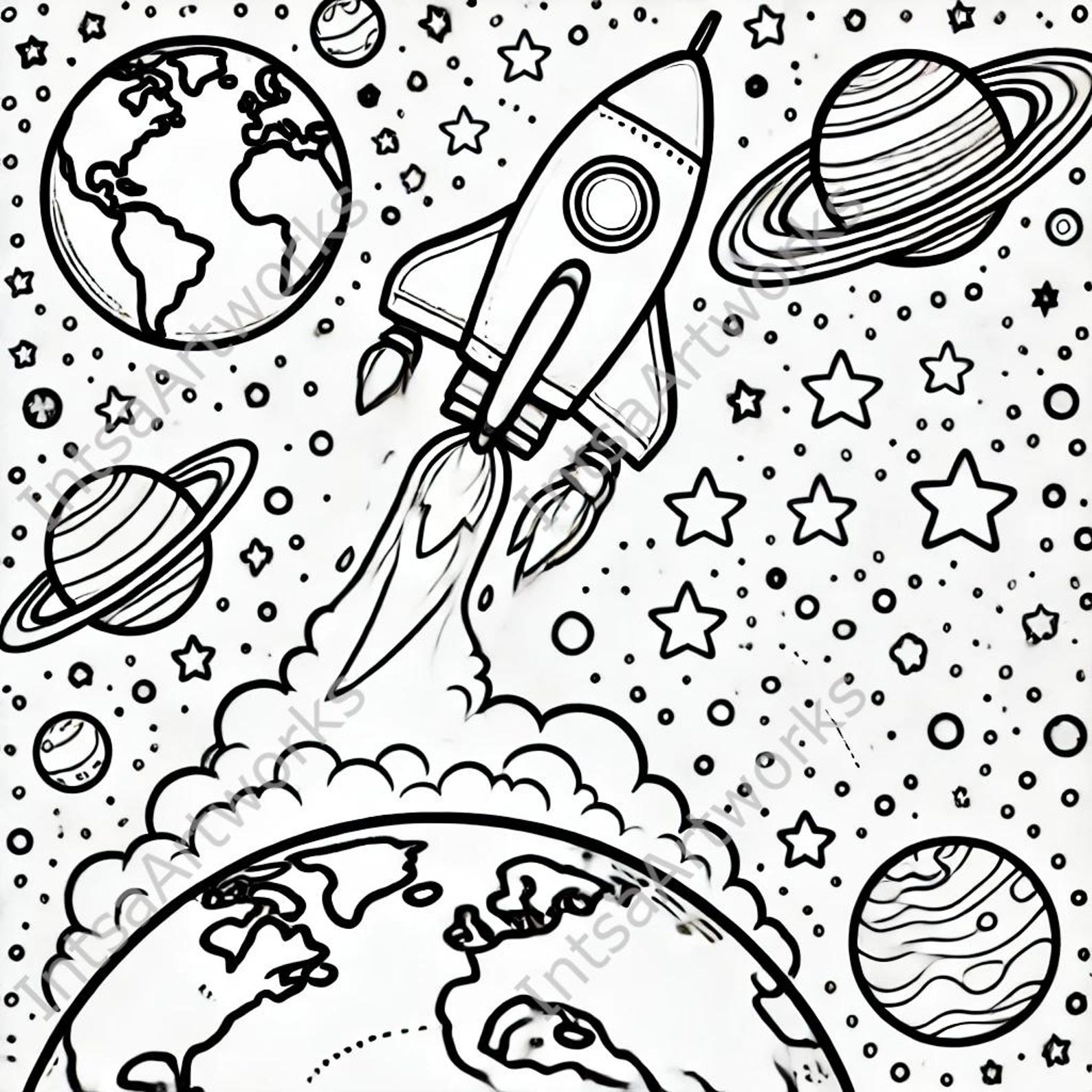 10 Kid-friendly Outer Space Coloring Pages – Planets, Rockets, and More ...