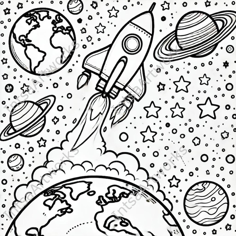 10 Kid-friendly Outer Space Coloring Pages – Planets, Rockets, and More ...