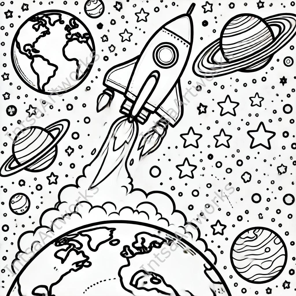 10 Kid-friendly Outer Space Coloring Pages – Planets, Rockets, and More ...