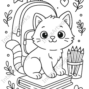 Back-to-school Coloring Pages Bundle: 10 Printable Sheets, Fun Learning ...