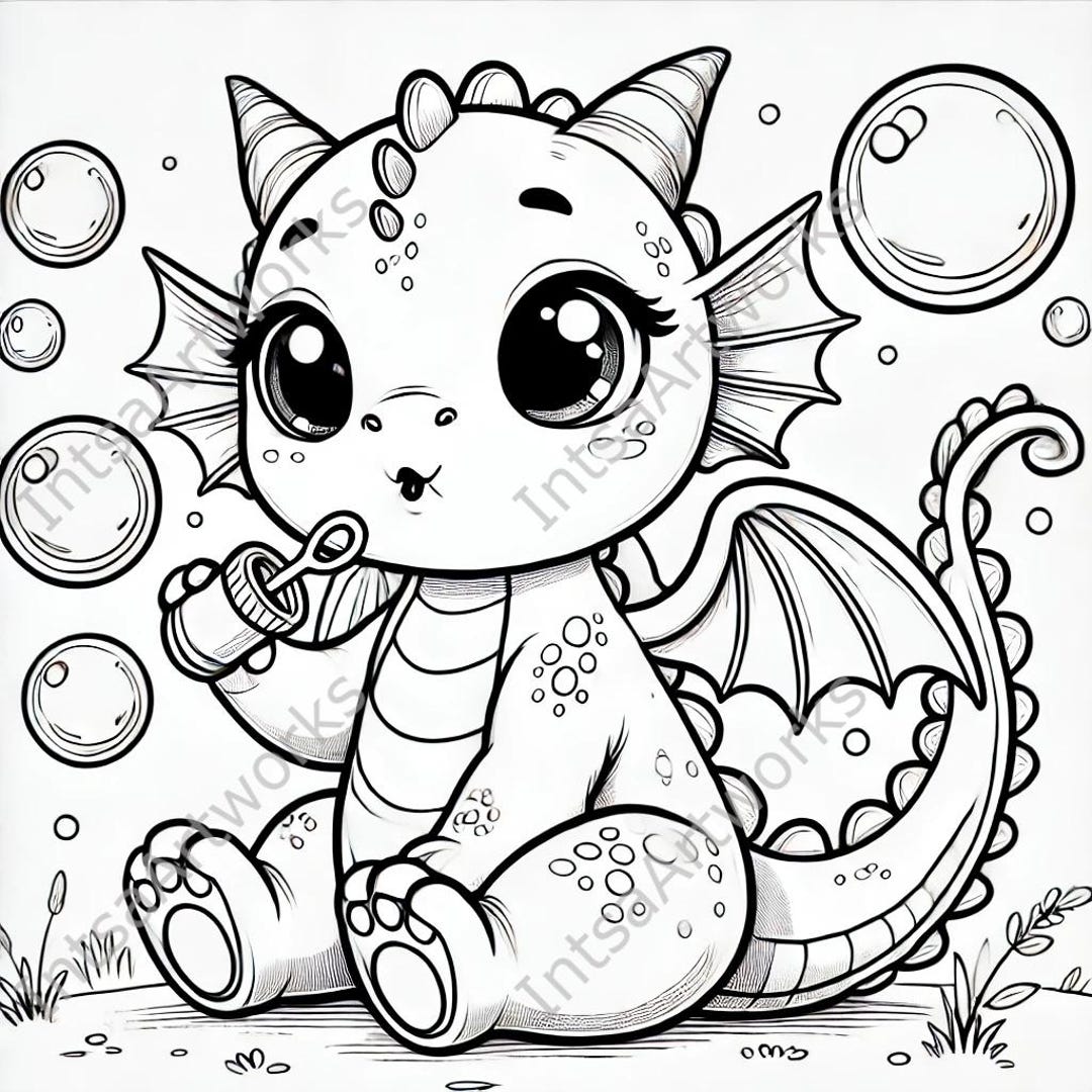 Baby Dragon Coloring Pages – 10 Printable Designs (PDF/PNG) - Etsy