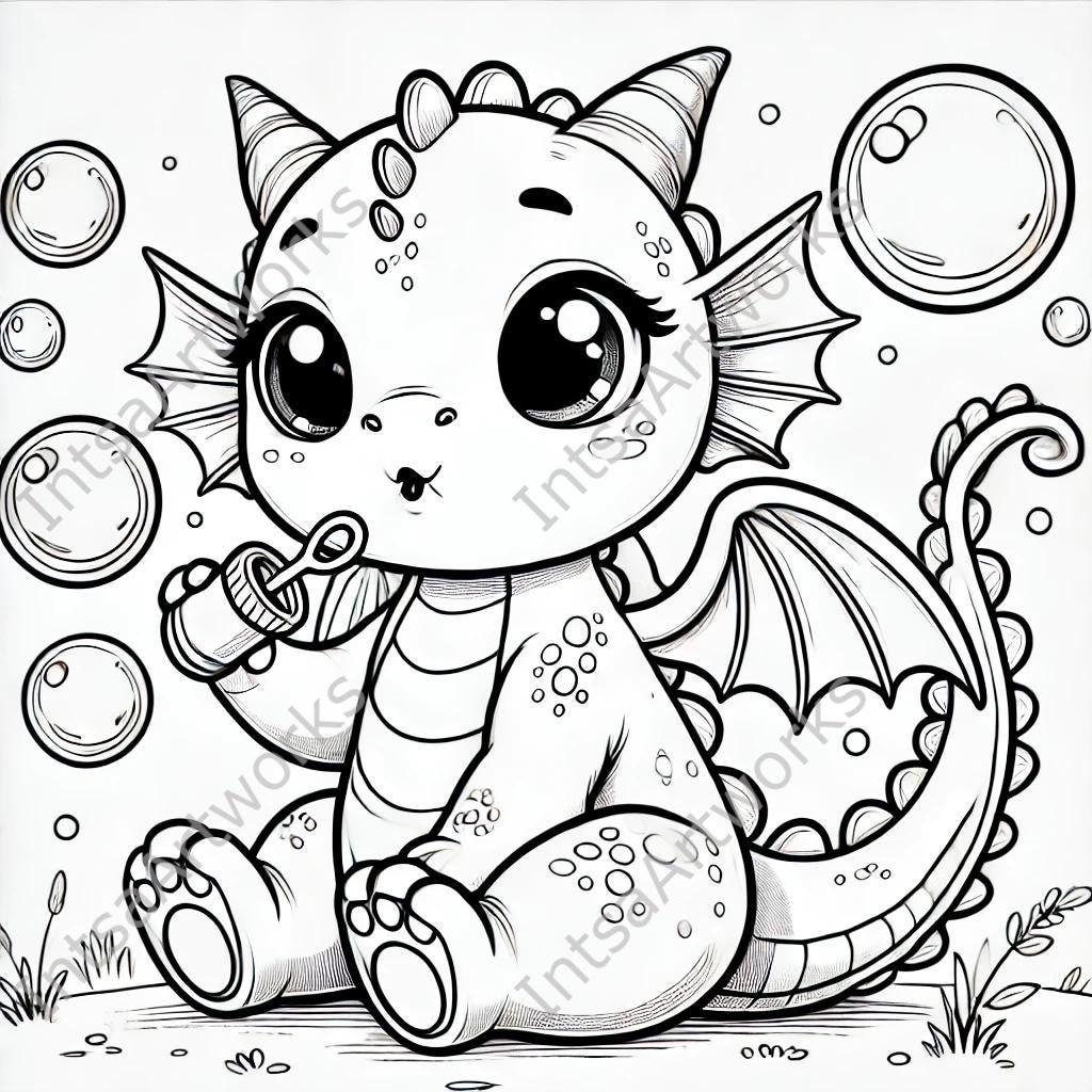 Cute Baby Dragon Coloring Pages – 10 Printable Designs for Kids - Etsy