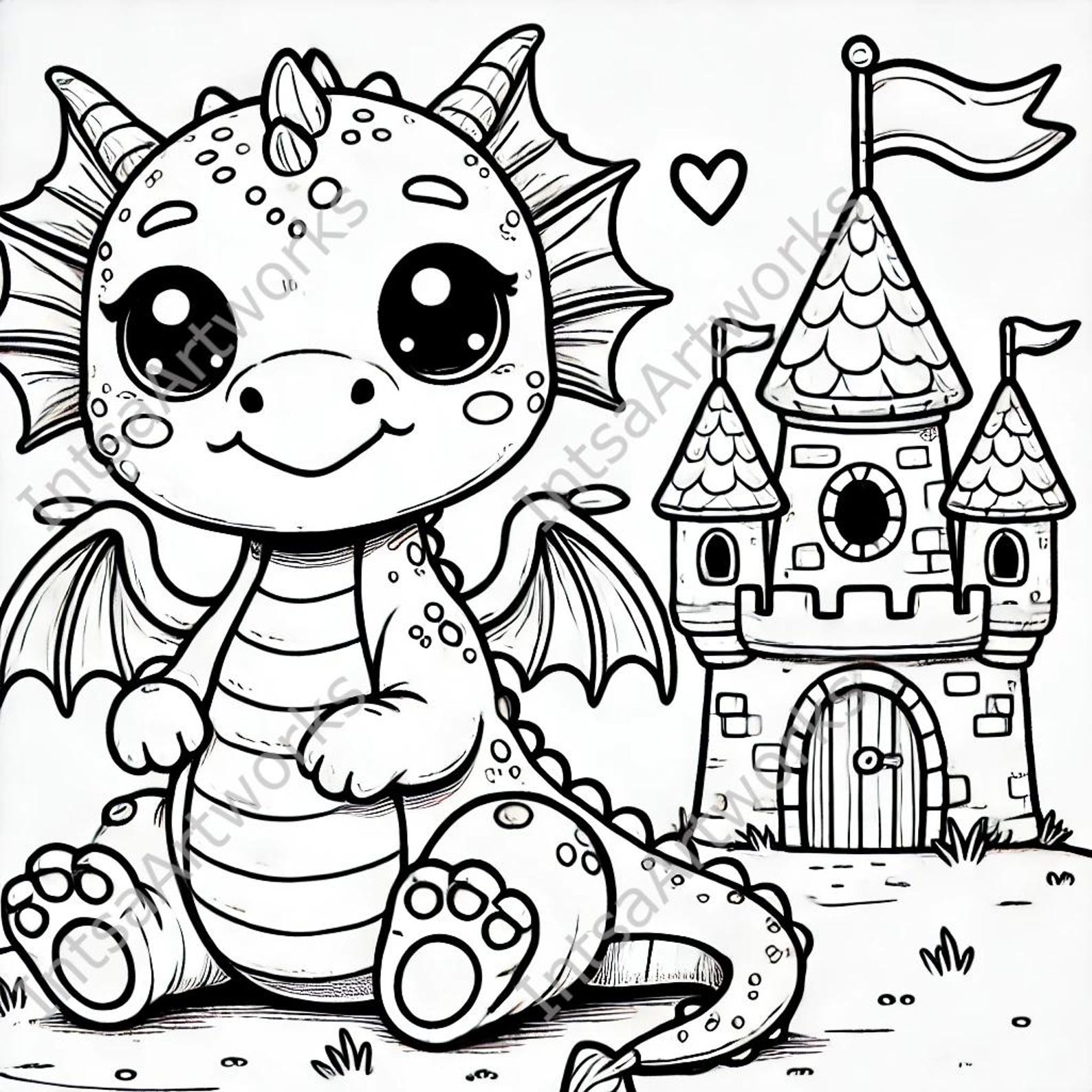 Cute Baby Dragon Coloring Pages – 10 Printable Designs (PDF/PNG) - Etsy