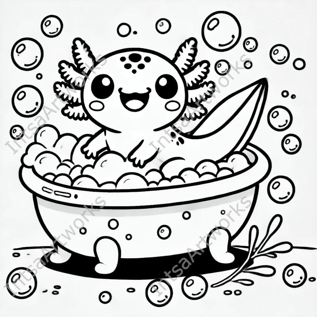 Cute Axolotl Coloring Pages: 10 Printable Designs (PDF) - Etsy