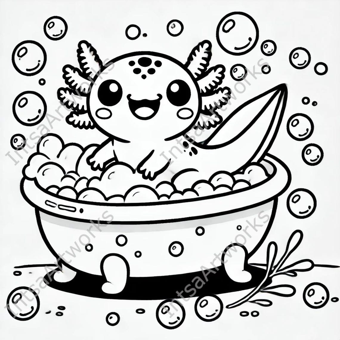 Axolotl Coloring Pages 10 Cute Printable Designs for Kids and Adults - Etsy