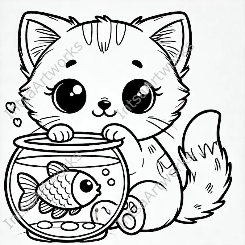 10 Cute Kitten Coloring Pages – Perfect for Kids and Cat Lovers - Etsy