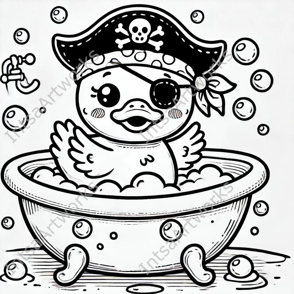 Whimsical Rubber Duck Coloring Pages – Kid-friendly Printable Bundle ...