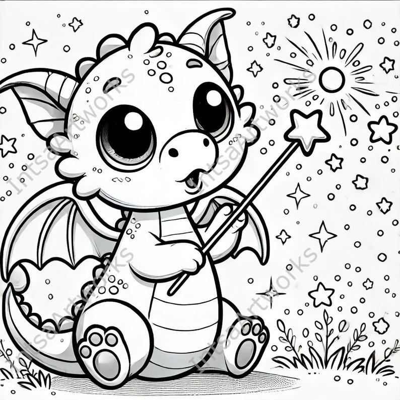 Cute Baby Dragon Coloring Pages – 10 Printable Designs for Kids - Etsy