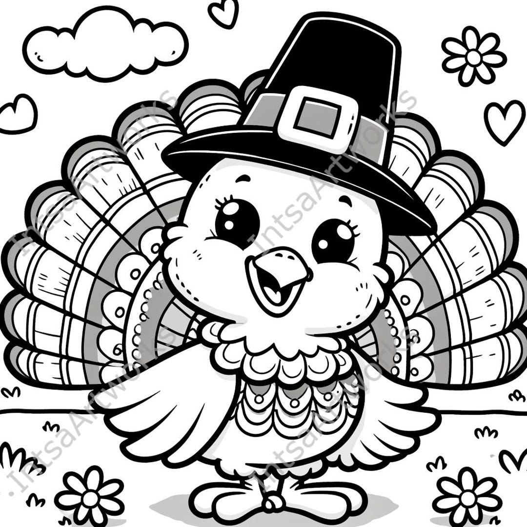 Thanksgiving Coloring Pages – 10 Fun & Festive Designs for Kids - Etsy