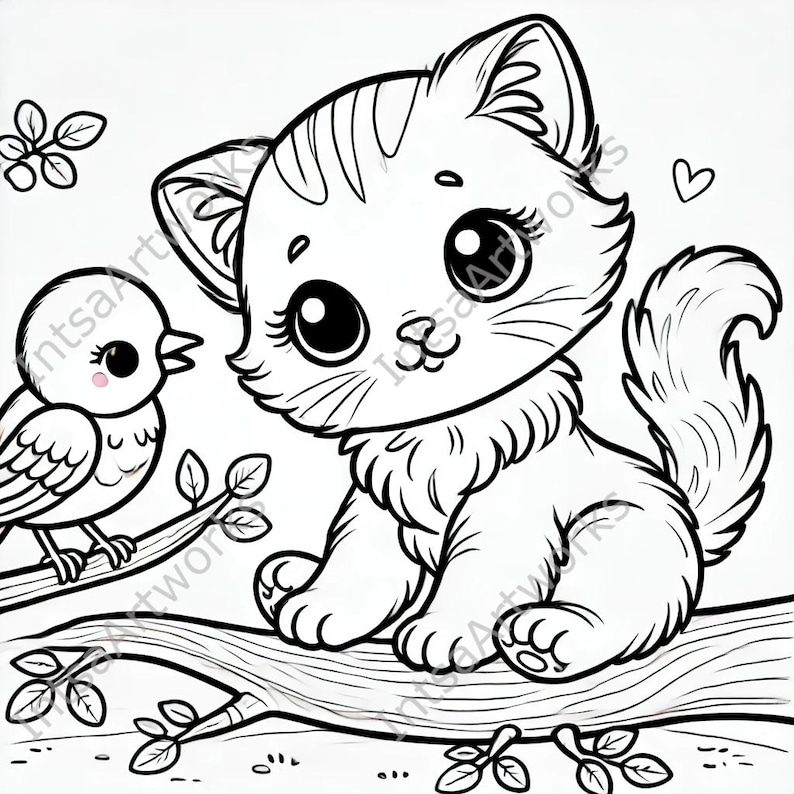 10 Cute Kitten Coloring Pages – Perfect for Kids and Cat Lovers - Etsy