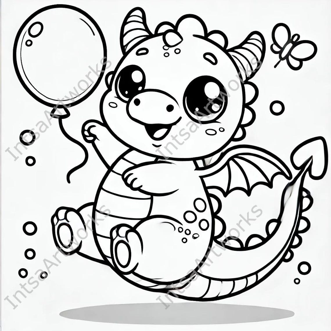Cute Baby Dragon Coloring Pages – 10 Printable Designs for Kids - Etsy