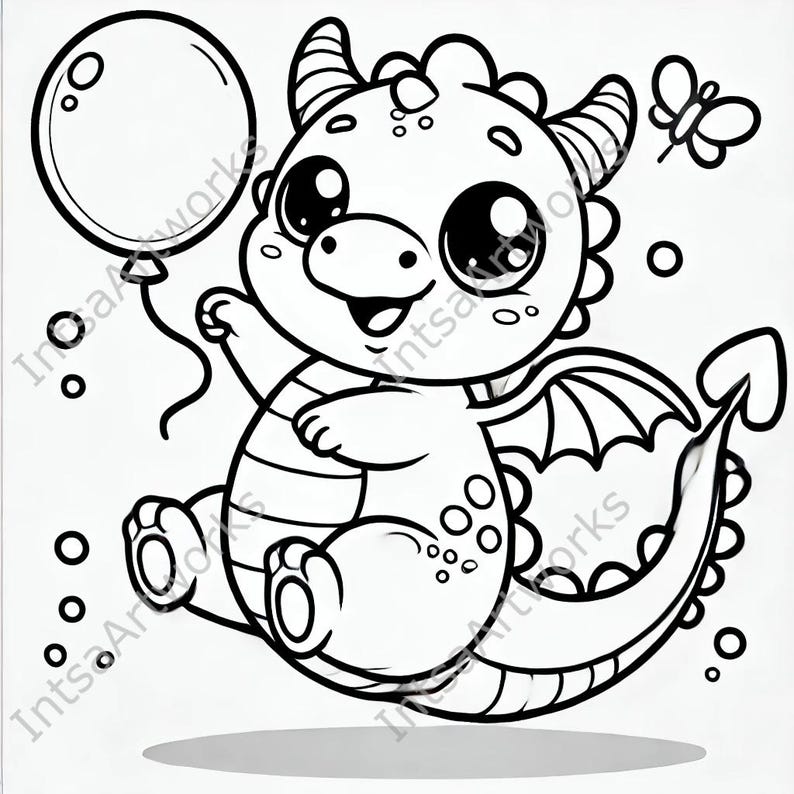 Cute Baby Dragon Coloring Pages – 10 Printable Designs for Kids - Etsy