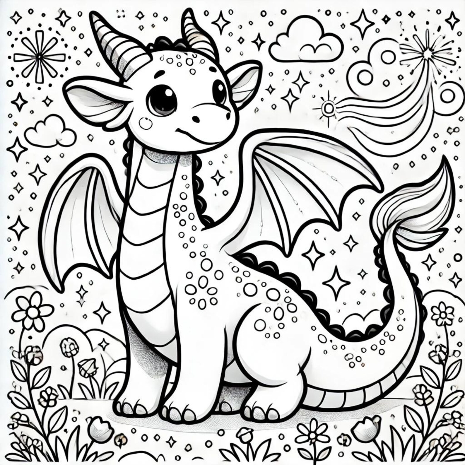 Whimsical Adult Dragon Coloring Pages – Kid-friendly Printable Bundle ...