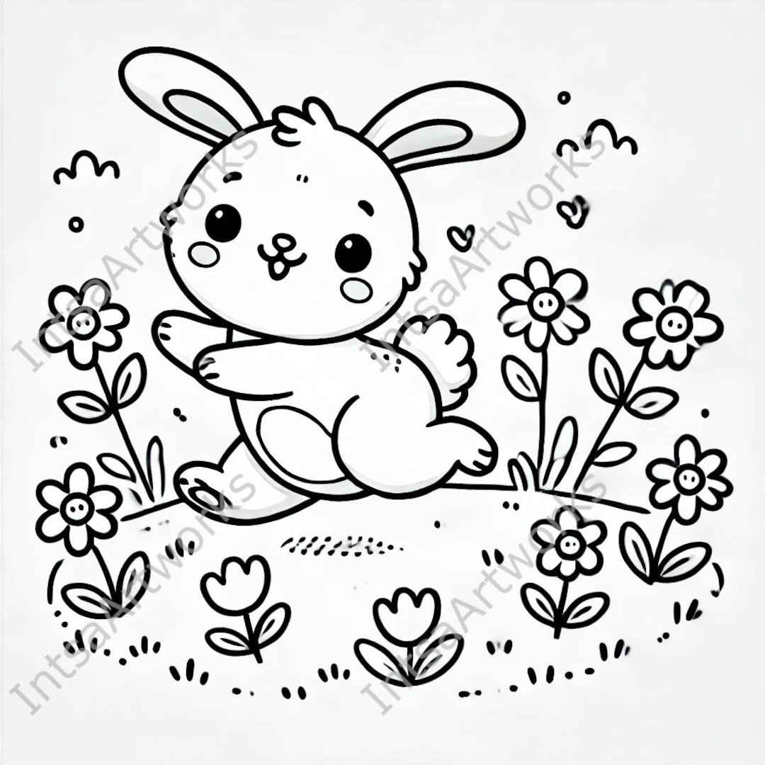 Adorable Bunny Coloring Pages for Kids – Fun & Whimsical Printable PDF ...