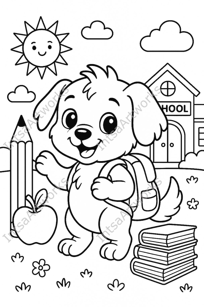 Back-to-school Coloring Pages Bundle: 10 Printable Sheets, Fun Learning ...