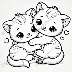 10 Cute Kitten Coloring Pages – Perfect for Kids and Cat Lovers - Etsy
