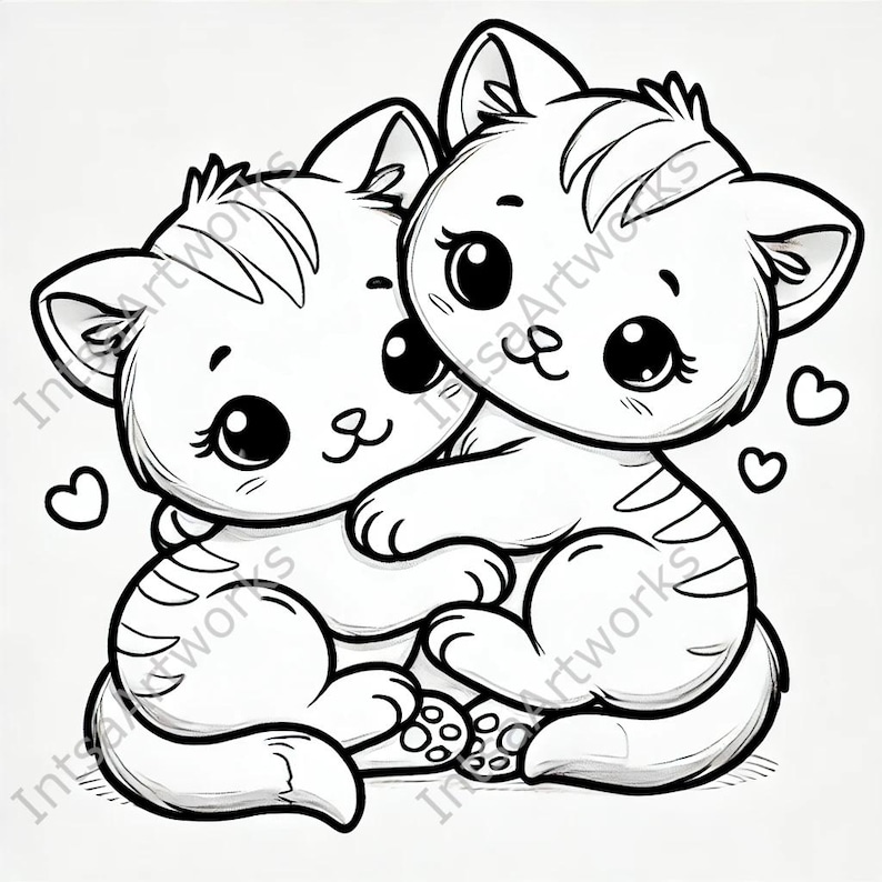 Cute Kitten Coloring Pages - 10 Printable Designs (PDF & PNG) - Etsy