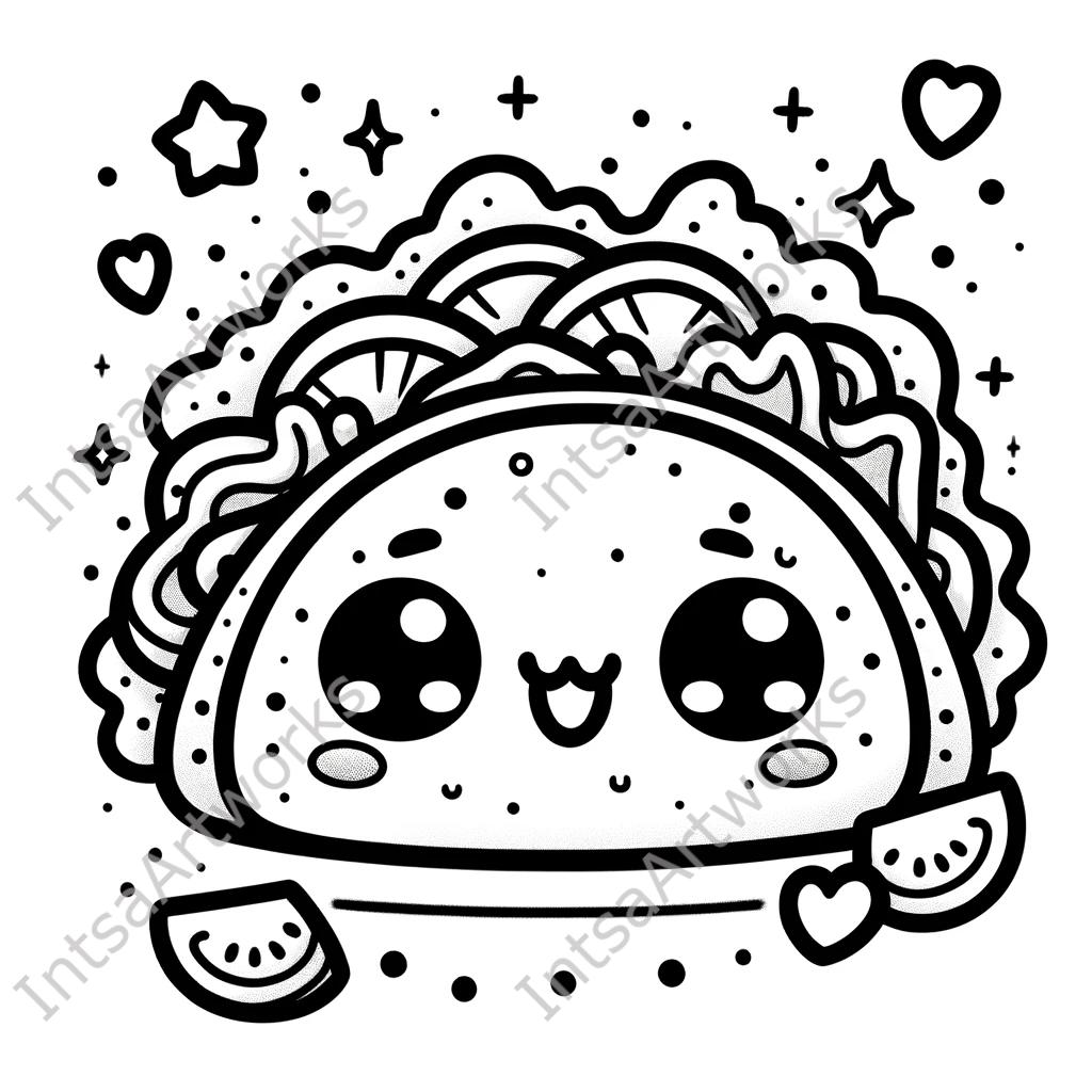 10 Kawaii Food Coloring Pages – Cute Printable Bundle for Kids & Adults ...