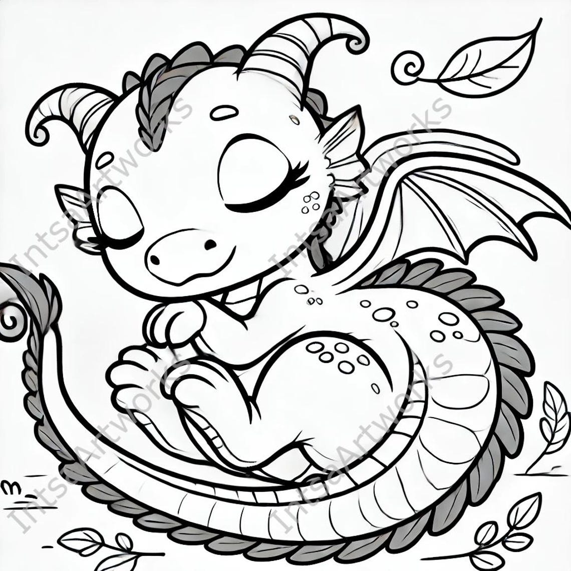 Cute Baby Dragon Coloring Pages – 10 Printable Designs for Kids - Etsy