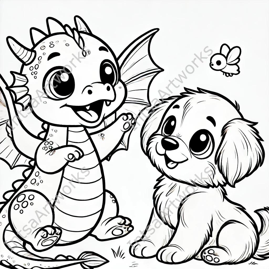 Cute Baby Dragon Coloring Pages – 10 Printable Designs for Kids - Etsy