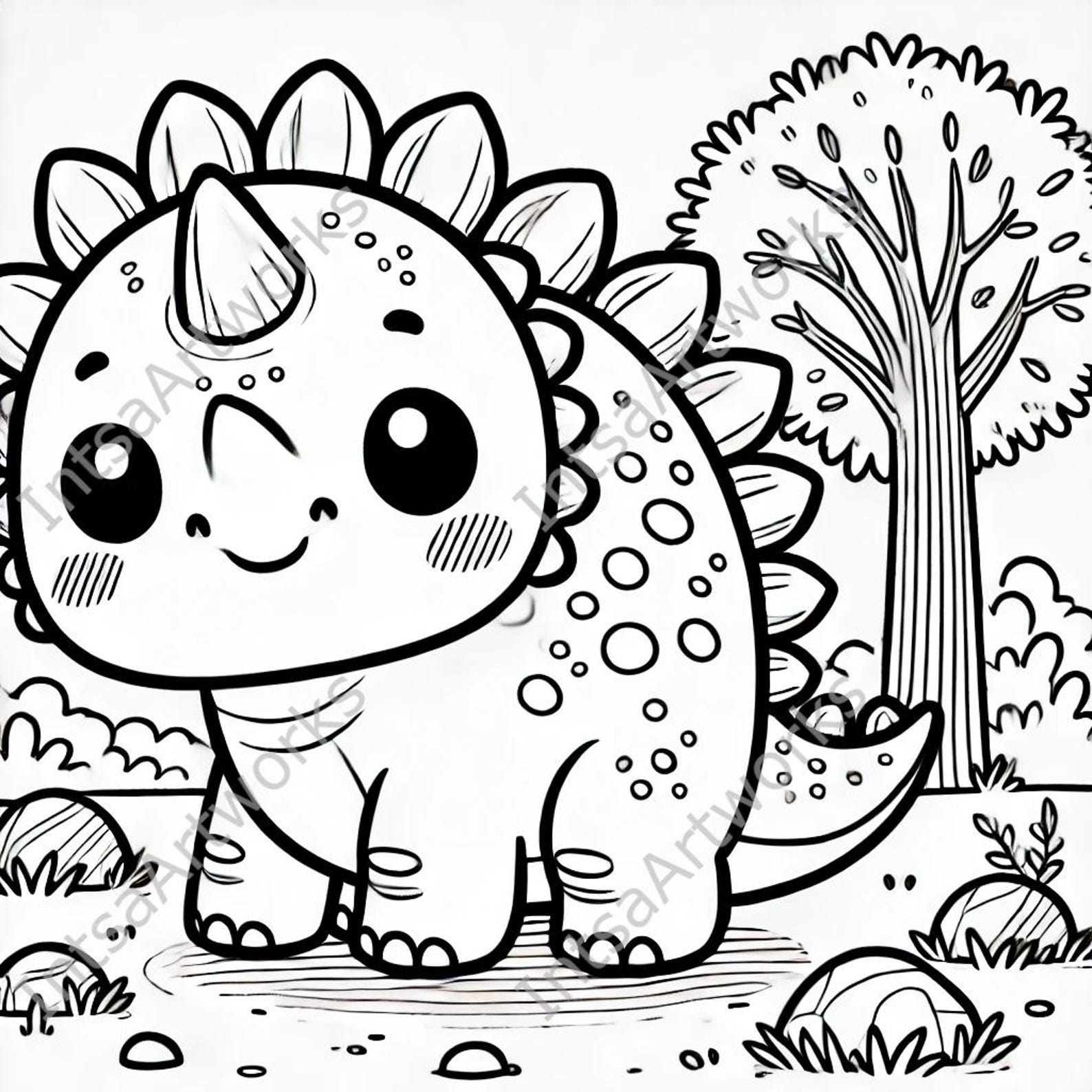 Cute Dinosaur Coloring Pages – 10 Printable Prehistoric Designs for ...