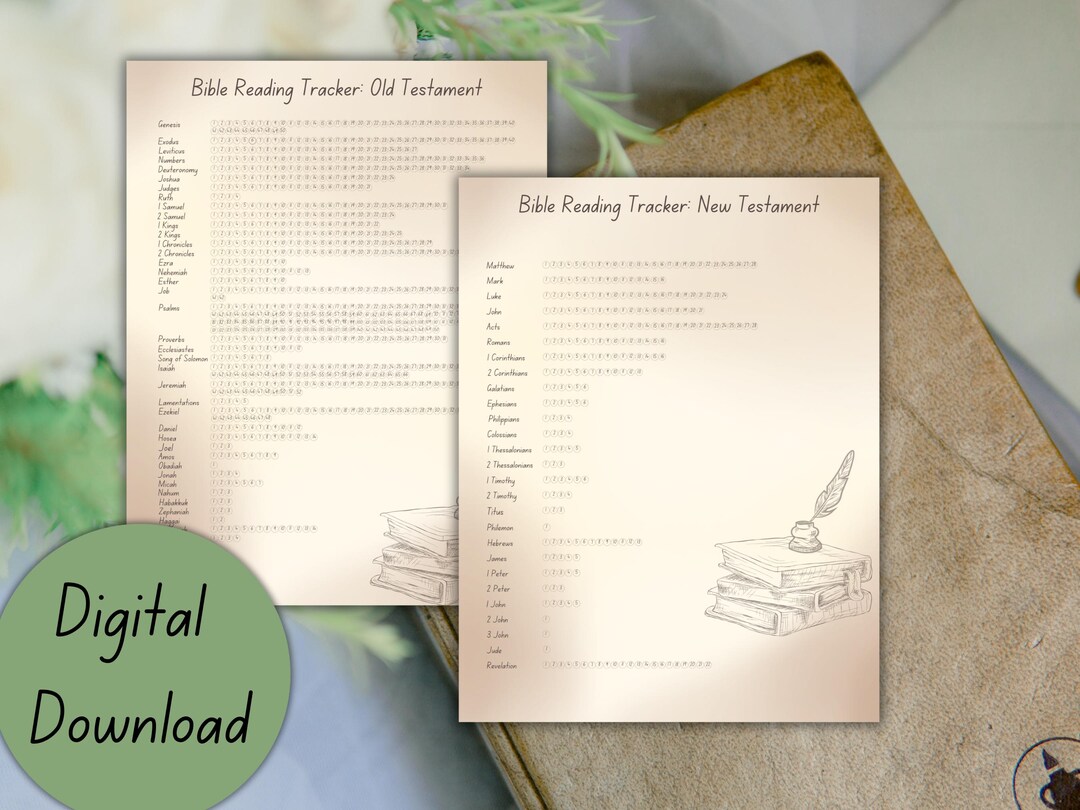 Bible Reading Tracker, Personal Bible Reading Tracker, Bible Reading ...