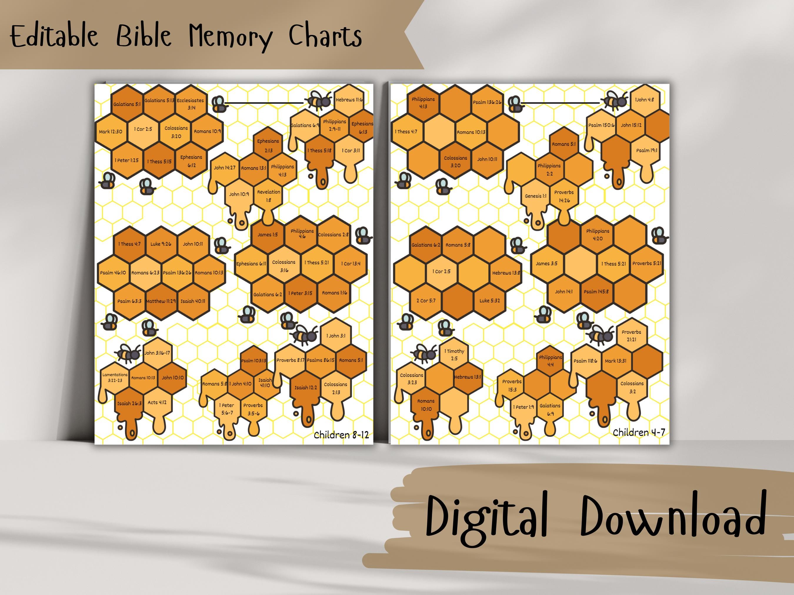 Bible Memory for Kids, Printable Template, Editable Memory Template ...