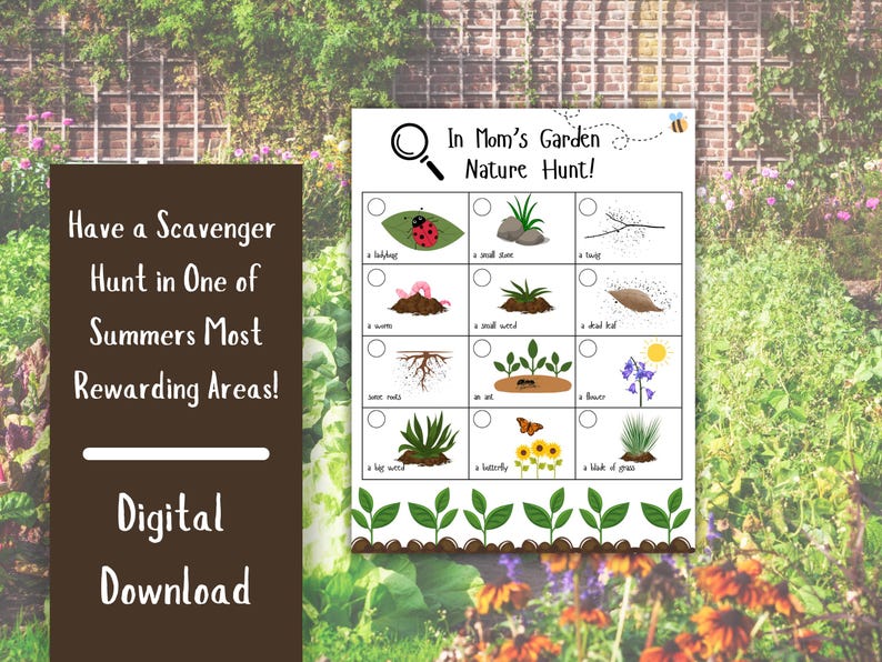 A Garden Scavenger Hunt! Children's Nature Hunt, in Mom's Garden Nature ...
