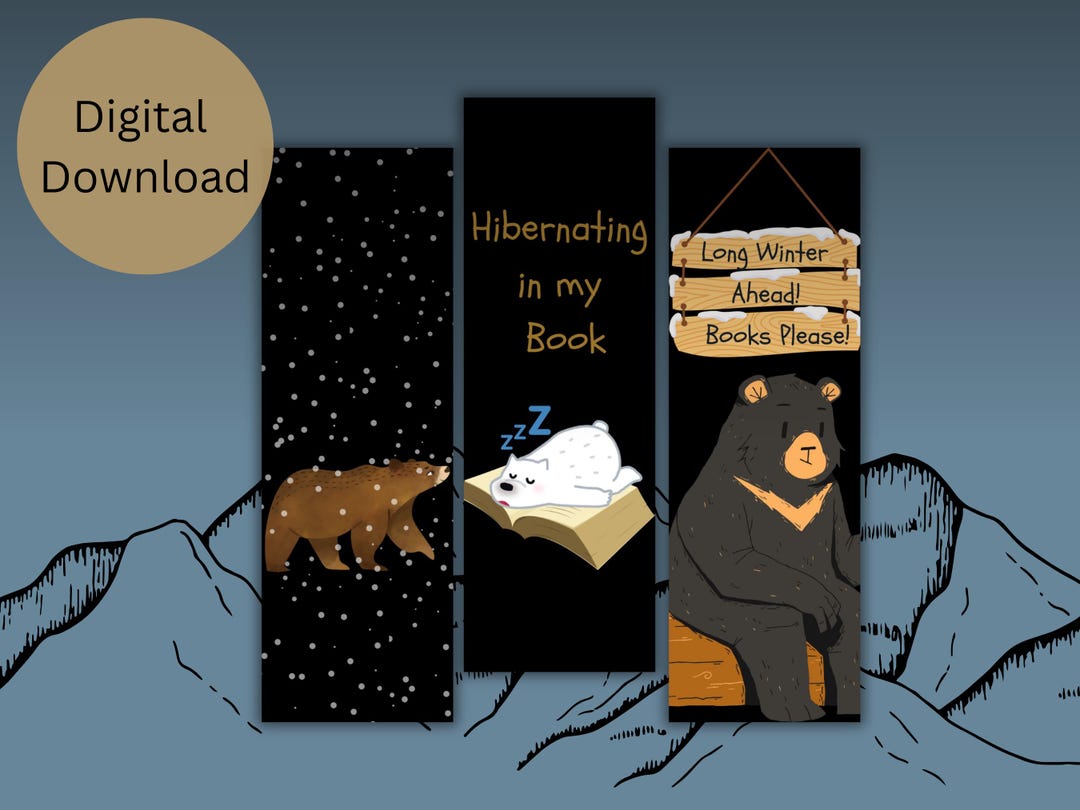 Printable Bear Bookmarks: Whimsical Animal Gifts (digital Download) - Etsy
