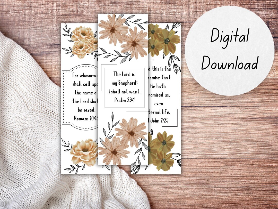 Flowers & Frames KJV Bible Verse Bookmarks - Etsy