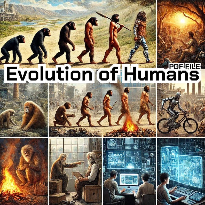 Evolution of Humans – Illustrated 10-stage Printable PDF for Learning ...