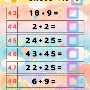 105 Basic Math Problems (+) Printable PDF for Kids (kindergarten to ...