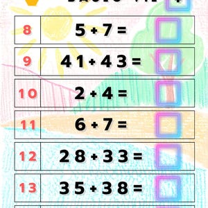 105 Basic Math Problems (+) Printable PDF for Kids (kindergarten to ...