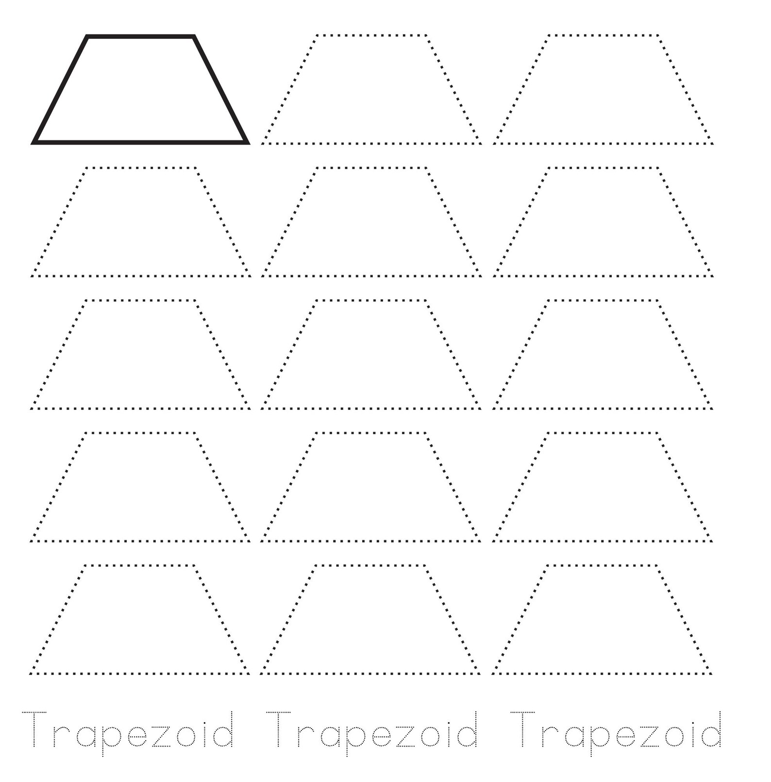 16 Geometric Shapes – Printable Tracing and Writing PDF for Kids - Etsy