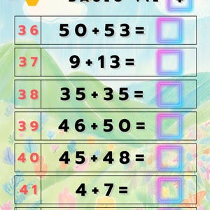 105 Basic Math Problems (+) Printable PDF for Kids (kindergarten to ...