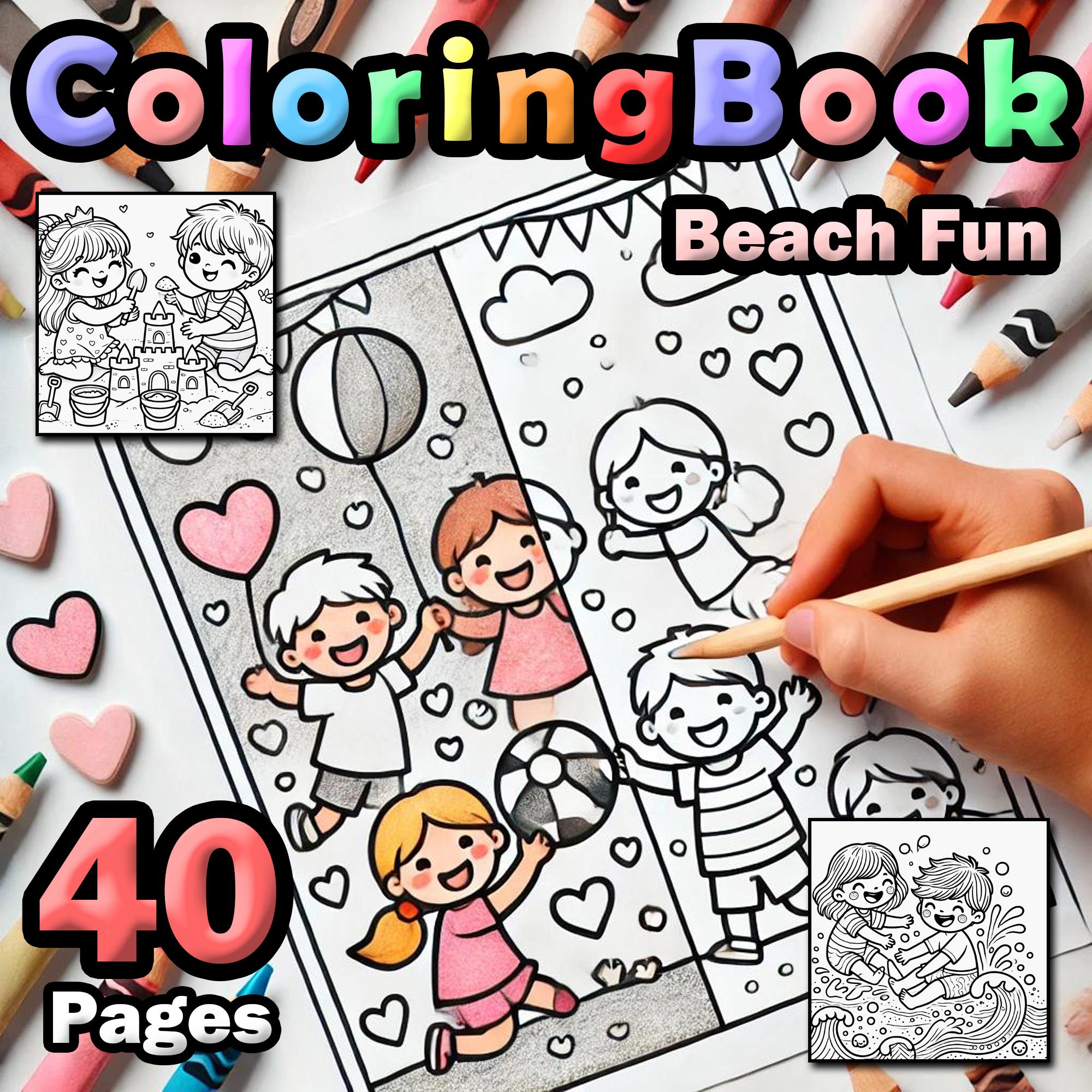 Coloring Book: Beach Fun – 40 Activities for Kids - Etsy