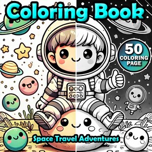 Coloring Book : 50 Space Travel Adventures - Etsy