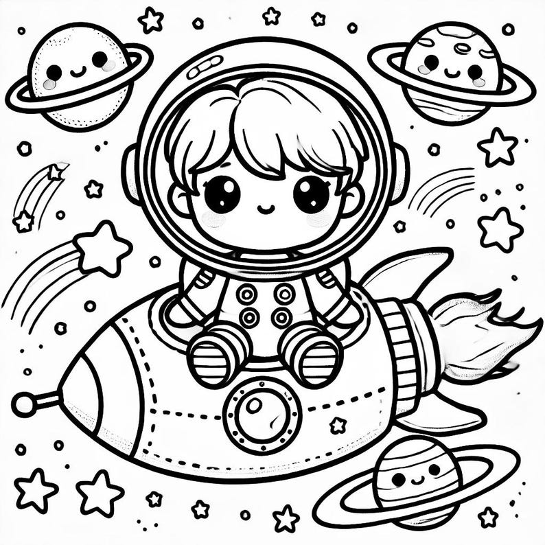 Coloring Book : 50 Space Travel Adventures - Etsy