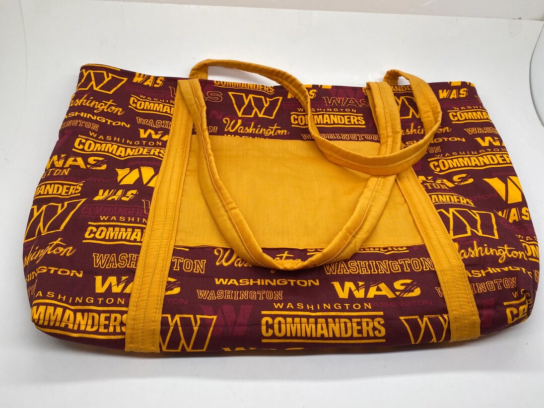 Washington Commanders Quilted Lined Tote Bag, 2 Pockets Handmade 18 X ...