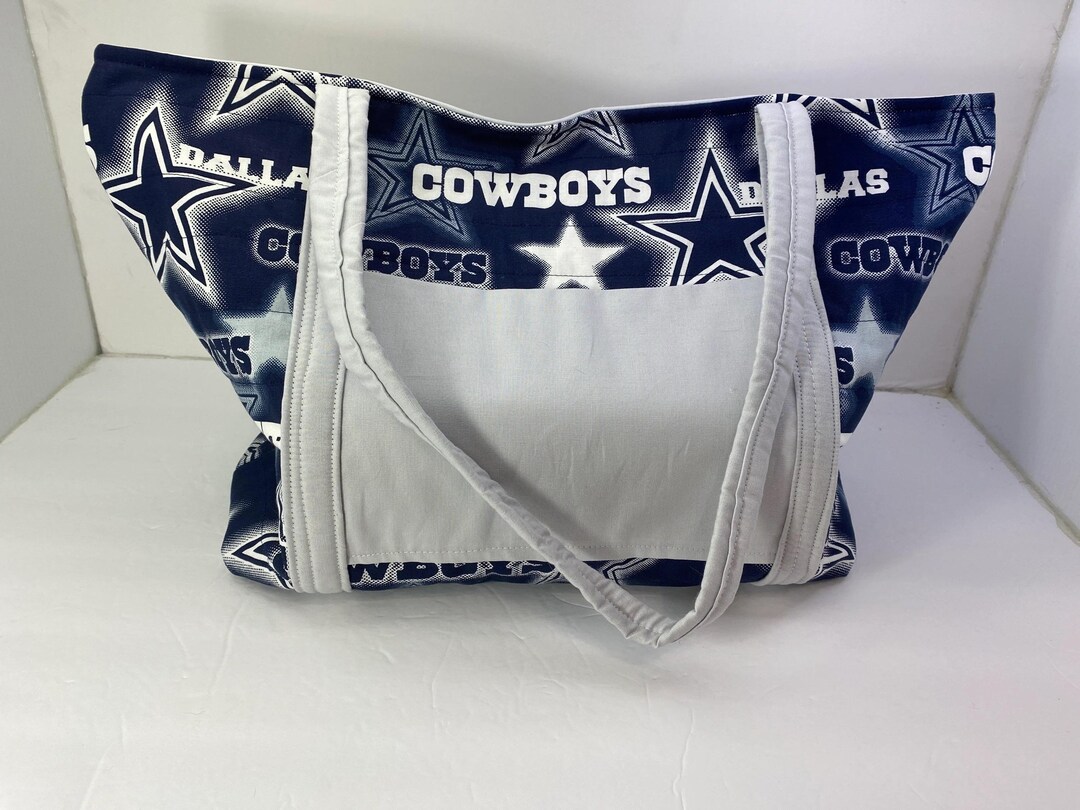 Dallas Cowboys Large Stars Quilted Lined Tote Bag, 2 Pockets Handmade ...