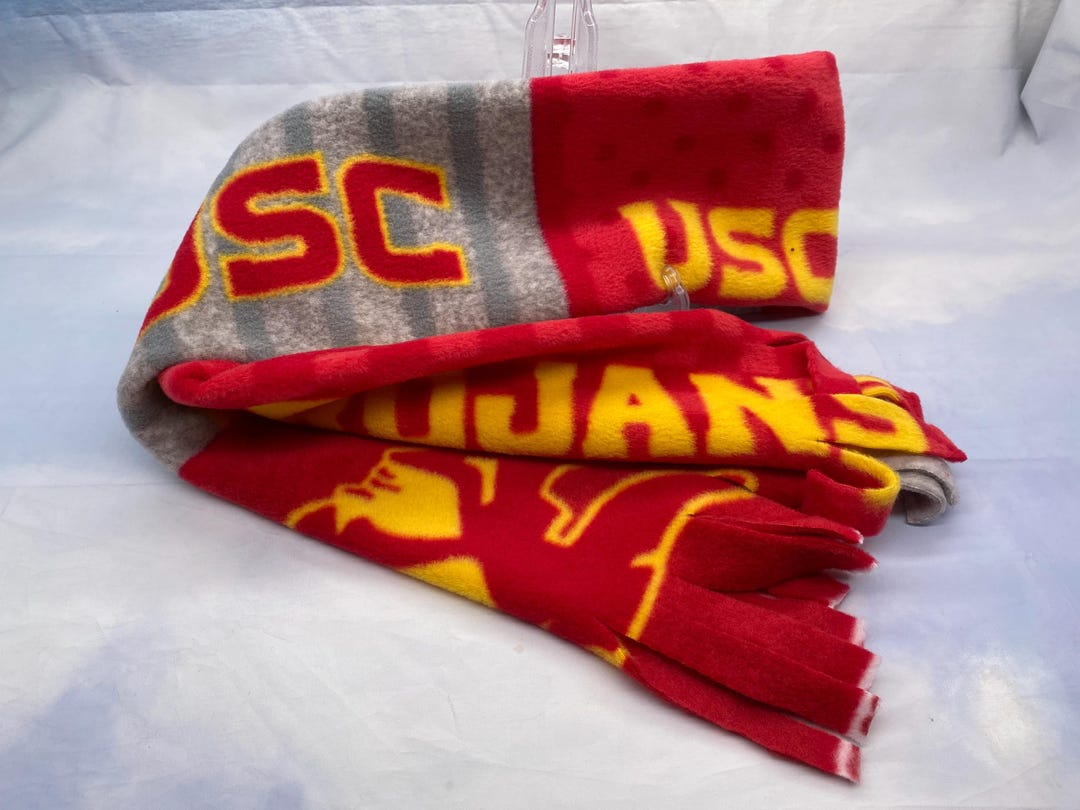 USC Trojans Tube 2 Layer Fleece Scarf With Fringed Ends 5.5 X 58 ...