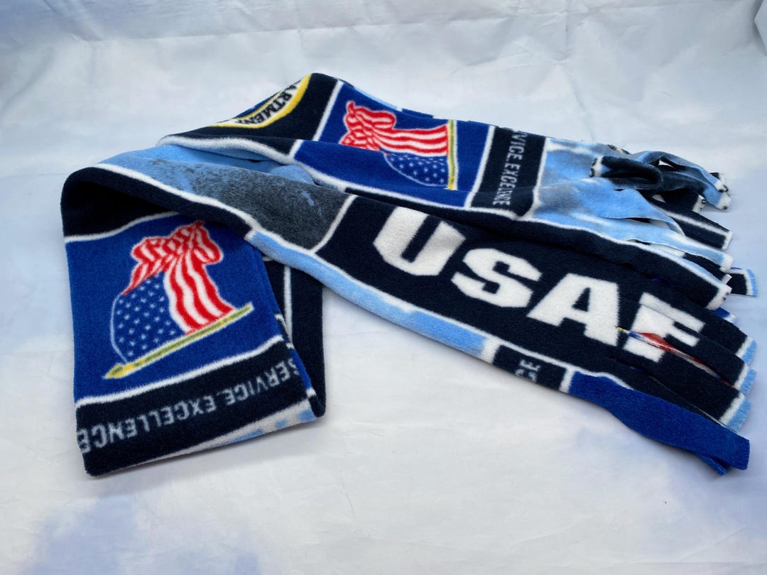 US Air Force USAF Tube 2 Layer Fleece Scarf With Fringed Ends 5.5 X 58 ...