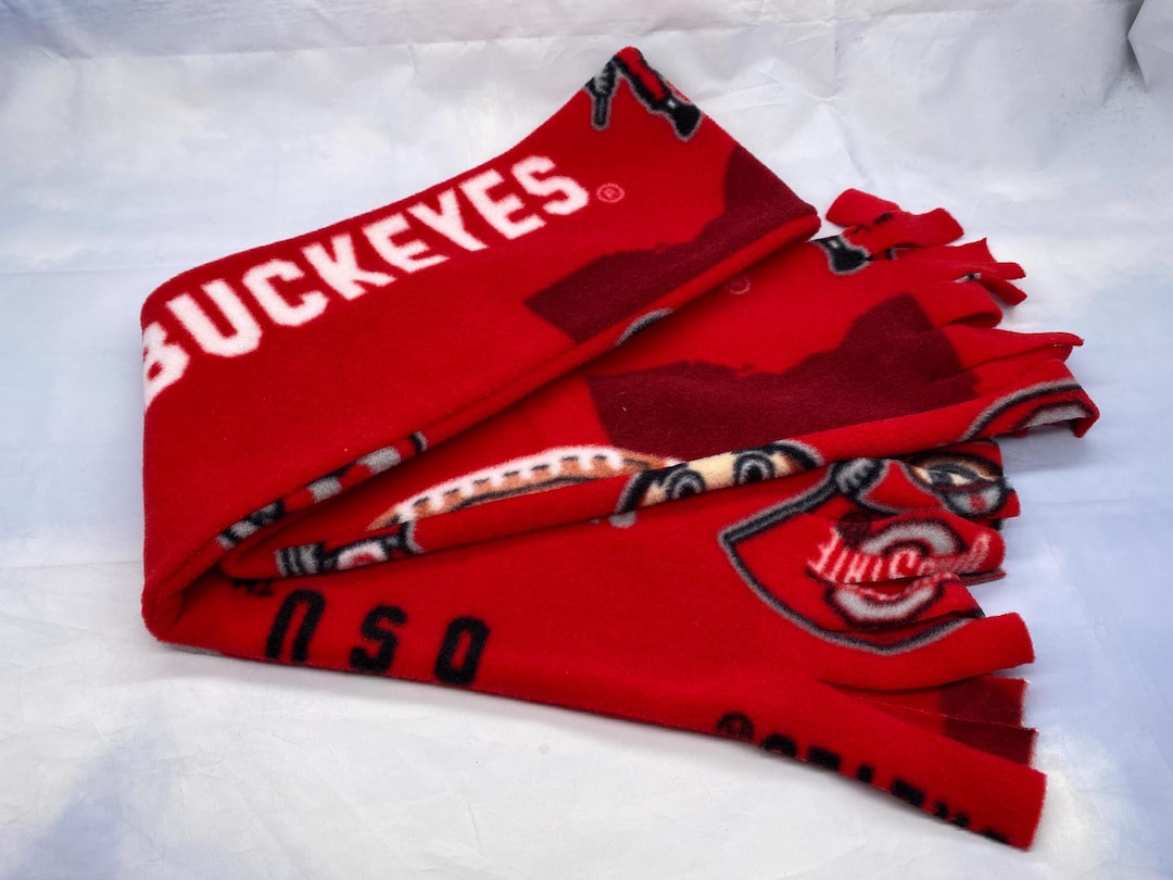 Ohio State Buckeyes Tube 2 Layer Fleece Scarf With Fringed Ends 5.5 X ...