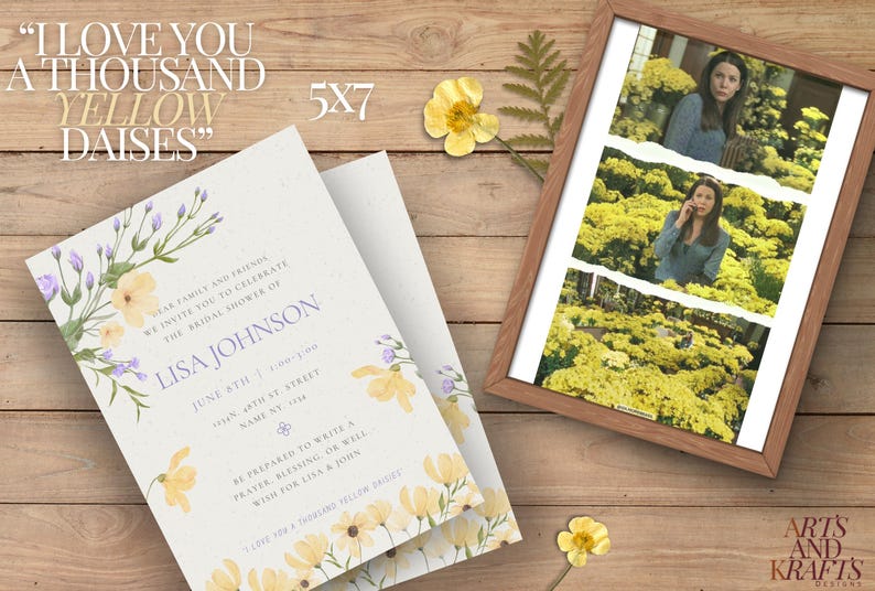 Gilmore Girls Bridal Shower Invite 1000 Daises Gilmore Girls Yellow Flowers Lukes Diner